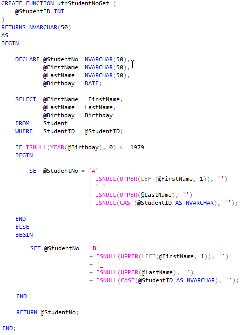 Sql Server のユーザー定義のスカラー値関数を作成する Sql Server のユーザー定義関数 Sql Server 入門